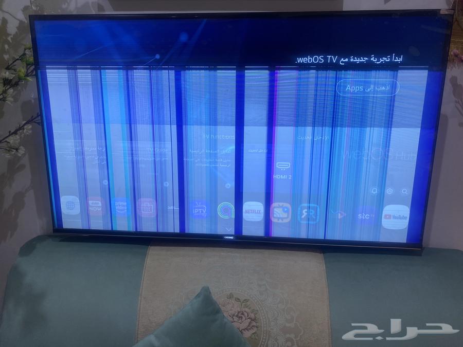 تلفزيون kmc 55بوصه للبيع الشاشه فيها خلا زي كذا | موقع حراج